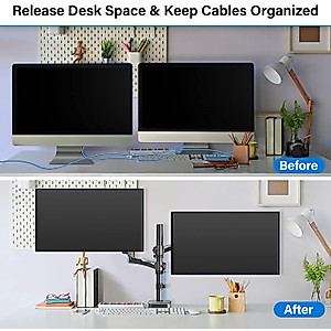 MOUNTUP Dual Monitor Stand, Height Adjustable Monitor Desk Mount, Gas Spring Monitor Arm for Two 17-32 Inch Screens, with C Clamp/Grommet Mounting Base, Holds 4.4-17.6 lbs per Arm, Max VESA 100x100mm