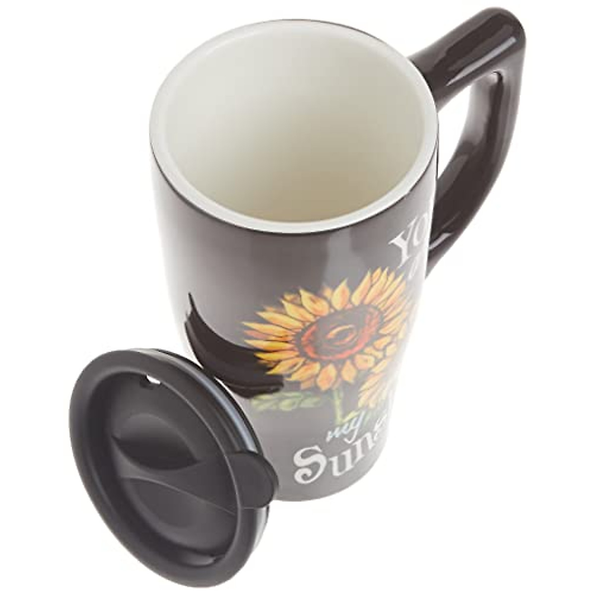Spoontiques - Ceramic Travel Mugs - You Are My Sunshine Cup - Hot or Cold Beverages - Gift for Coffee Lovers
