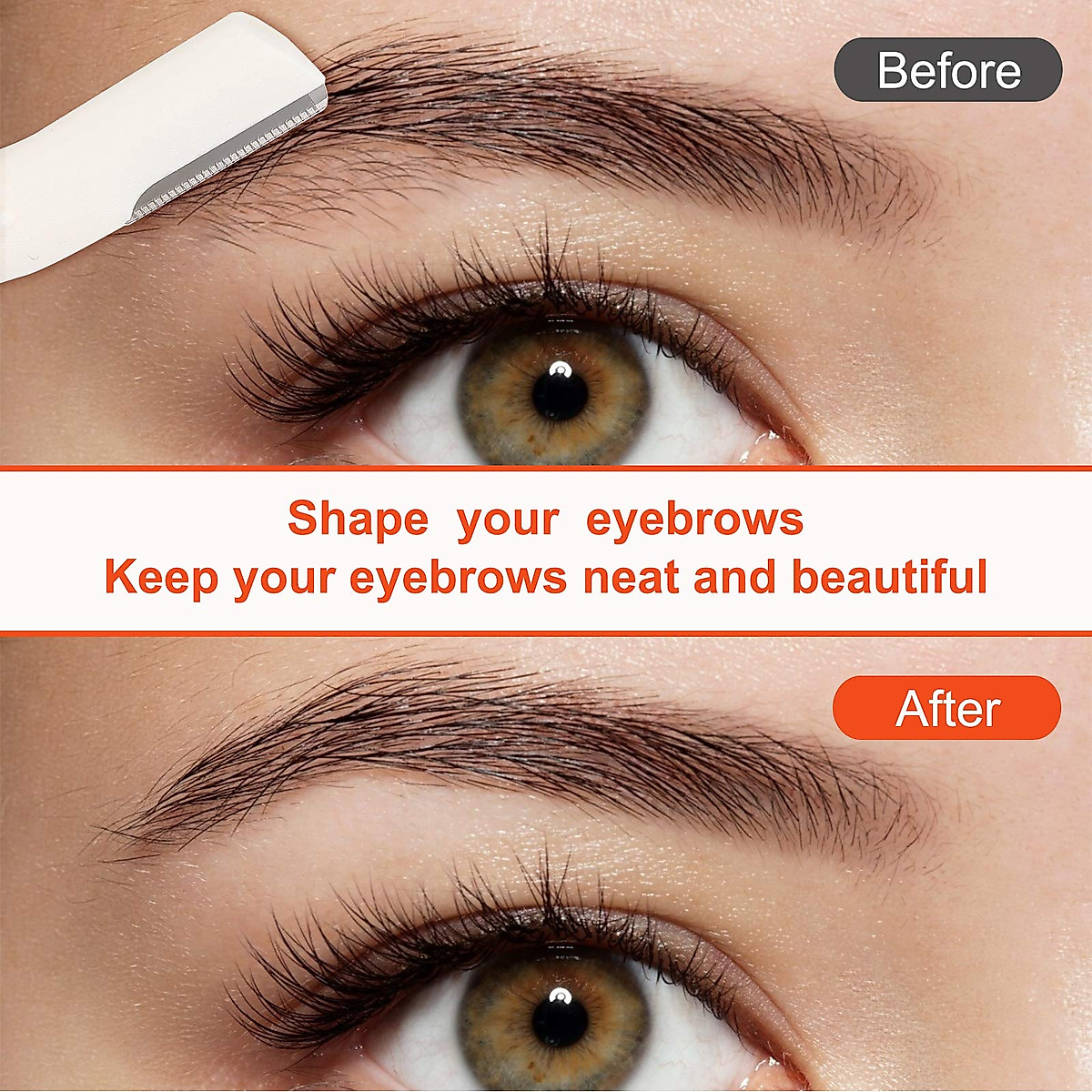 3Pcs Eyebrow Razor Trimmer, Multipurpose Exfoliating Dermaplaning Home Skin Care Safety Tool, Professional Facial Hair Removal,Shaver and Eyebrow Shaper For Women & Man