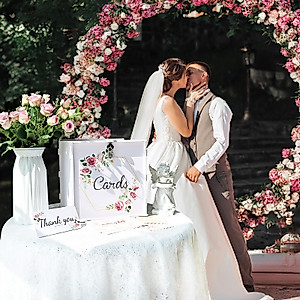 GUDELAK White Wedding Card Box with Lock, PVC Gift Card Box for Wedding Decorations, Money Index Card Box for Party Reception Anniversary Honeymoon Fund Bridal Baby Shower