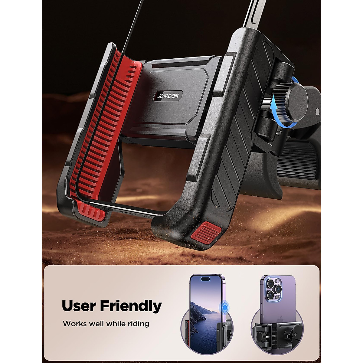 JOYROOM Motorcycle Bike Phone Mount Holder Bicycle Handlebar Cell Phone Mount - Stroller Scooter Phone for iPhone Samsung Galaxy 4.7''-7'' Cellphones - Motorcycle Mountain Bike Accessories