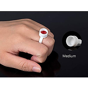 Pigment Rings - 100PCS Tattoo Rings Cups Disposable Makeup Rings Tattoo Glue Holder,Tattoo Ink Ring Adhesive Makeup Glue Rings Palette Plastic Nail Art Eyelash Extension Rings (Medium 100pcs)