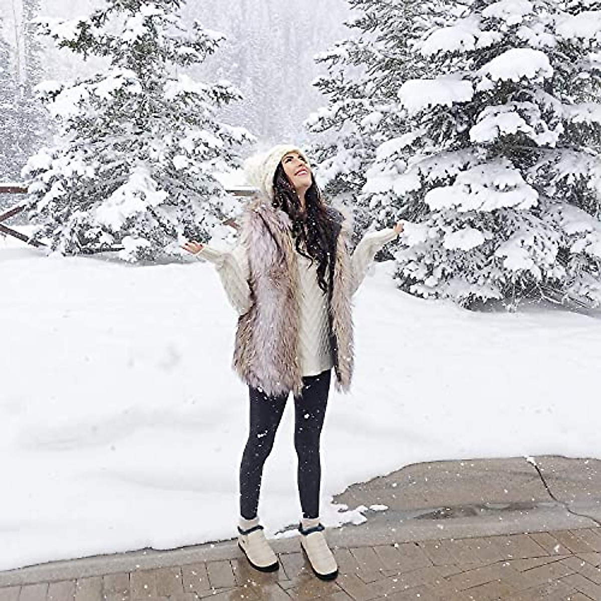 DUOYANGJIASHA Womens Snow Boots Warm Ankle Booties Waterproof Comfortable Slip On Outdoor Fur Lined Lining Winter Shoes for Women