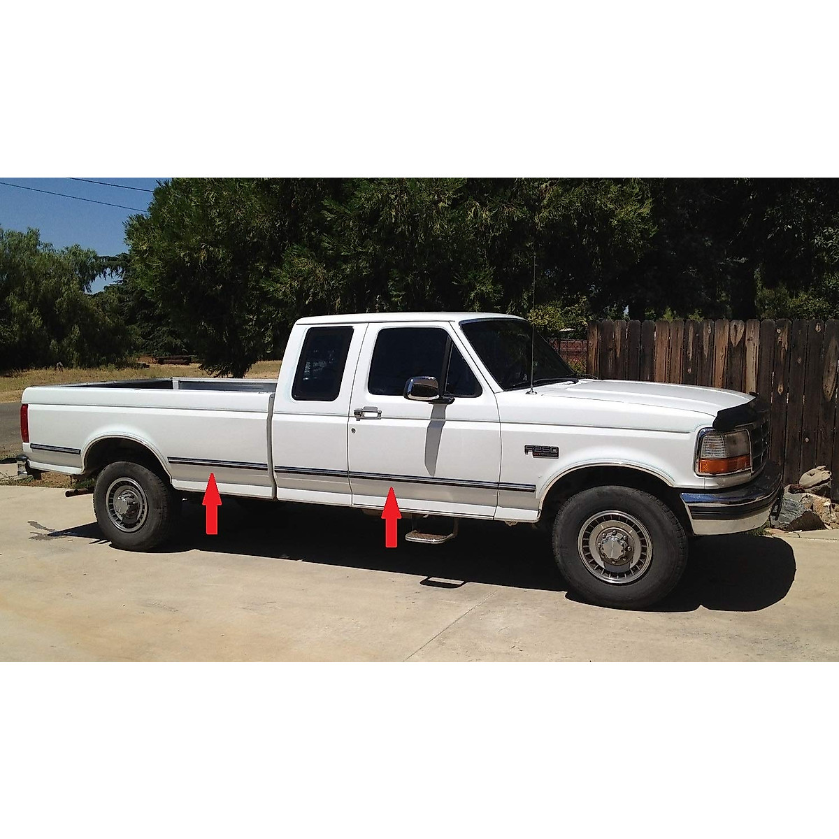 Black Chrome Side Body Trim Molding Replacement for 1992-1996 F150, F250, F350, Bronco - 2" Wide (Quarter Roll - 6 ft)