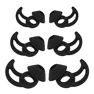 3 Pairs Earbuds Cover Silicone Earhooks Ear Loops in-Ear Earbuds Tips with Wings Compatible with Bo-se QuietComfort and Sport Earphones S M L Black