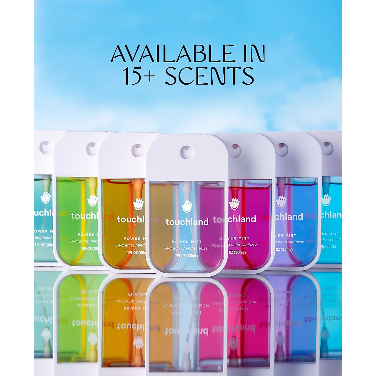 Touchland Power Mist Hydrating Hand Sanitizer FRESH 5-PACK | Mint, Citrus, Lemon Lime, Aloe, Watermelon | 500-Sprays each, 1FL OZ (Set of 5)