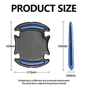 Fehlot Car Door Handle Stickers Universal Auto Door Handle Scratch Cover Guard Protective Film car Outdoor Safety Decoration Reflective Strip 8 Pack (Blue)