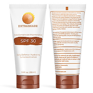 EXTRASHADE Premium Hydro Boost Black People Sunscreen for Melanin Rich, Dark, and Black skin, No White Cast, Non Greasy, Oil Free, Broad Spectrum UVA/UVB SPF 30, Daily Sun Protection (3 FL Oz)