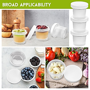 ISUSSER 10 Pack 2oz Reusable Small Plastic Containers with Screw Lids, Small Food Storage Freezer Containers, Deli Containers Stackable Food Storage Jars, Sauce Condiment Jars Lunch Box Accessories