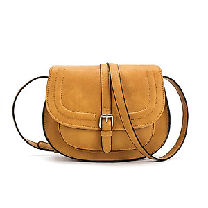 AFKOMST Crossbody Bags for Women,Small Saddle Purse and Boho Cross Body Handbags,Vegan Leather