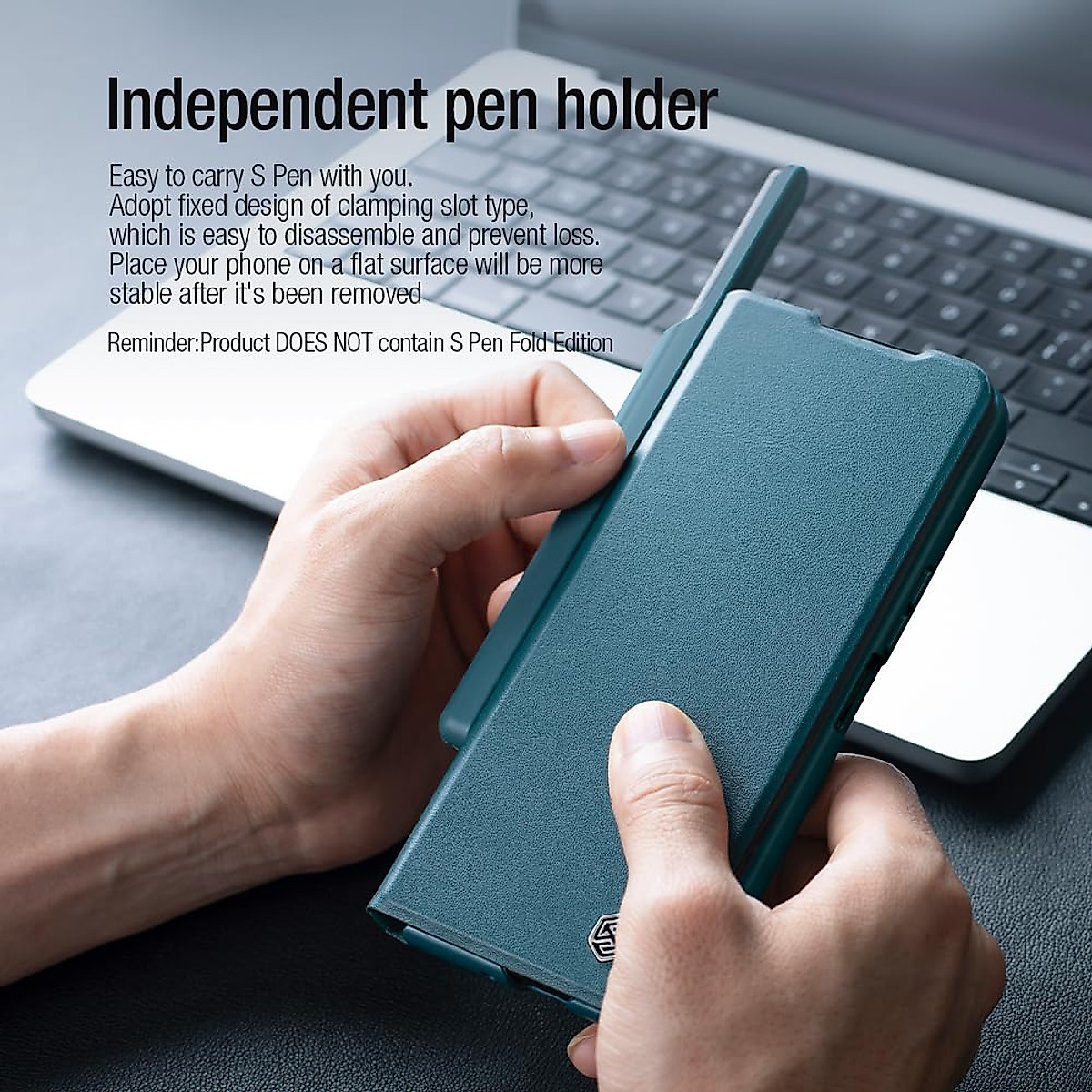 FHZXHY Case for Samsung Galaxy Z Fold 5 with Slide Cover Camera Protection Removable S Pen Case Leather Flip Protective Case Cover for Galaxy z fold 5(2023)-Brown