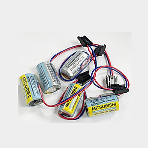 BAOBUTE 5PCS MR-BAT ER17330V 3.6V 1700mAh PLC Replacement Battery with Plug Non-Rechargeable for A6BAT FANUC CNC System Power, 17*35mm