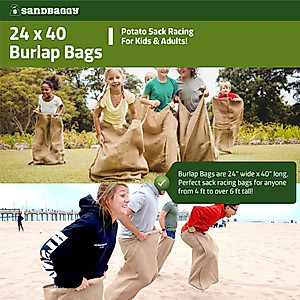Sandbaggy - Large Burlap Bags 24" x 40" - Burlap Sack Race Bags for Kids & Adults - Premium Quality Burlap Bags for Vegetables- Bad Weather/Frost Protection - Pack of 4 - Great as Potato Sacks