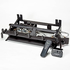 Duluth Forge DLS-24R-1 Dual Fuel Ventless Fireplace Logs Set with Remote Control, Use with Natural Gas or Liquid Propane, 33000 BTU, Berkshire Split Oak, 24 Inches