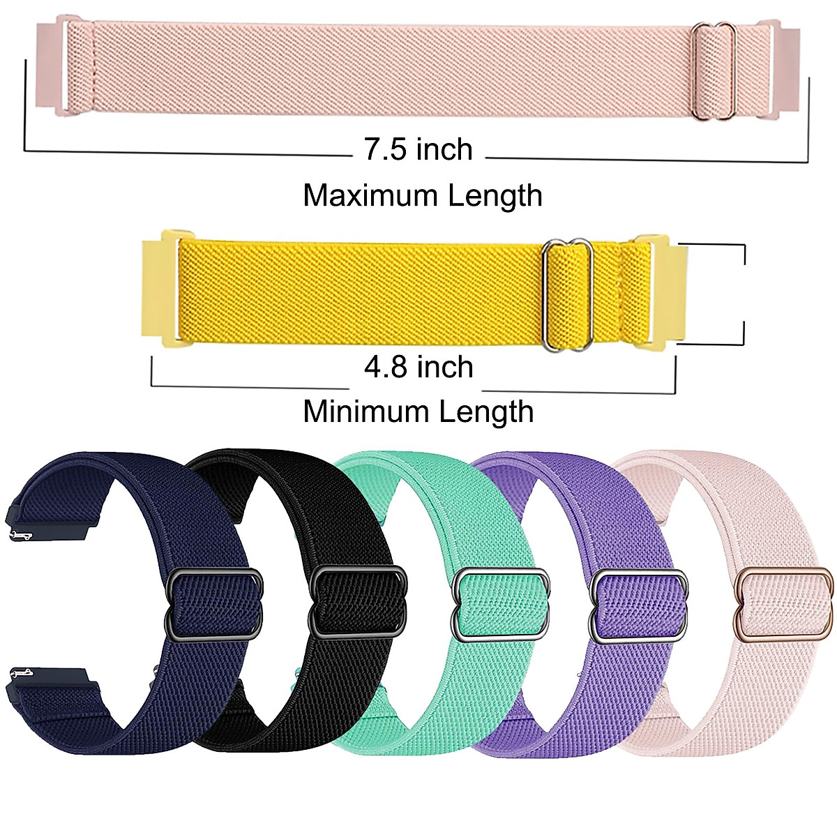 2 Pack Stretchy Nylon Band Compatible with Gizmo Watch 3 2 1/Gabb Watch 3 2 1/SyncUP/Cosmo JrTrack Band Soft Elastic Strap with Adjustable Buckle