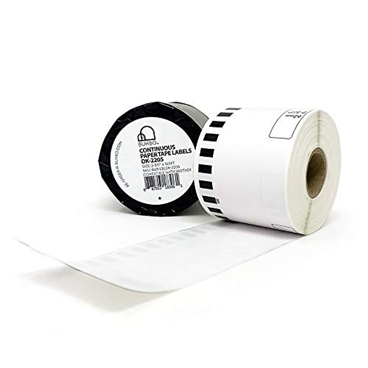 Buhbo Compatible Refill Replacement Label for Brother DK-2205 2-3/7" x 100 ft Continuous Paper Tape (8 Pack)