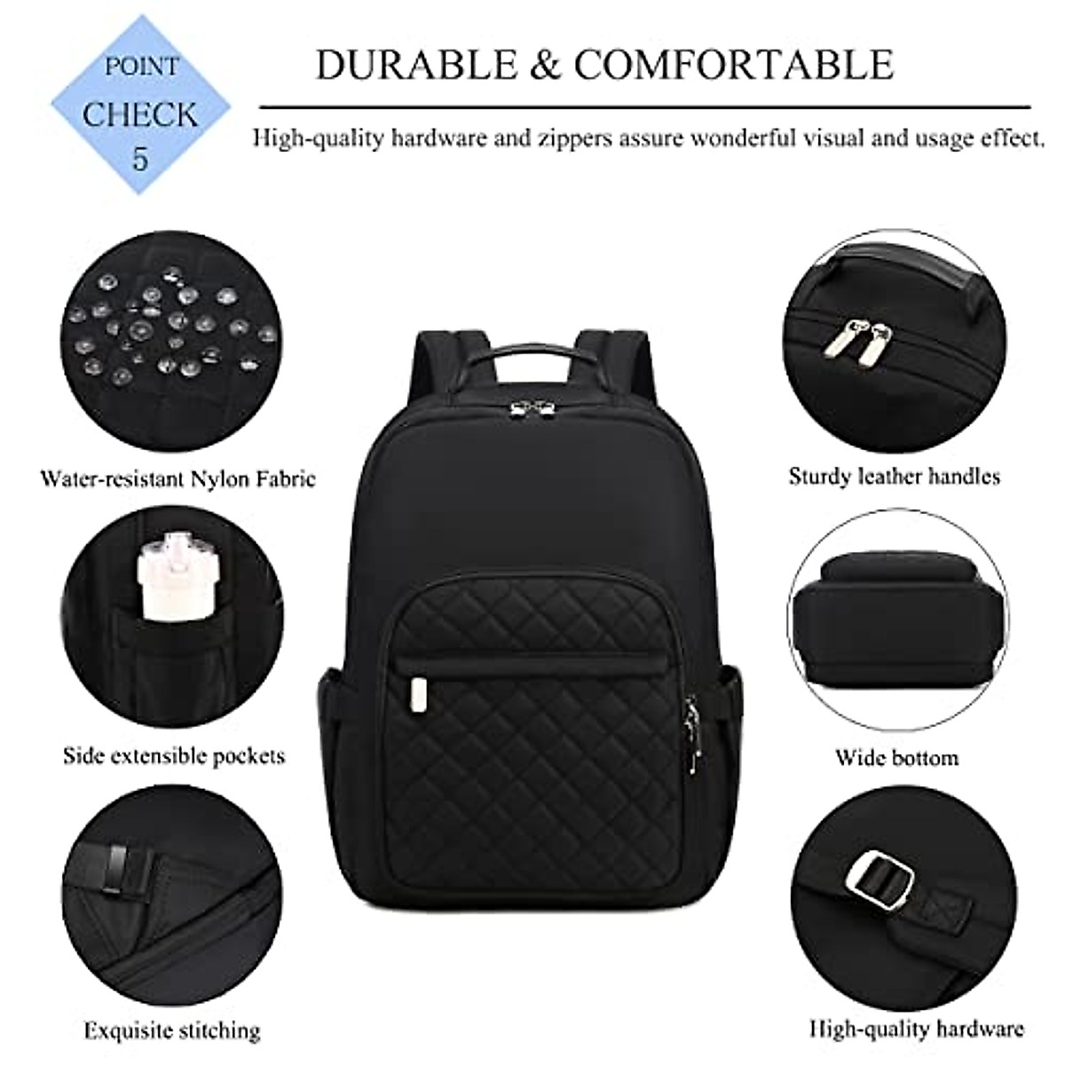 Shaelyka Laptop Backpack for 15.6 inches Laptop, Water-resistant, Large Capacity Backpack for College