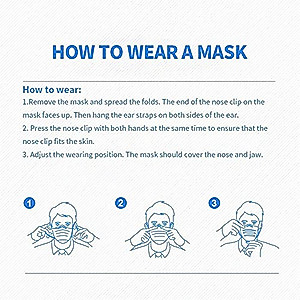 100Pcs Black Disposable Face Mask, 3 Ply Black Face Masks with Soft Elastic Ear Loops