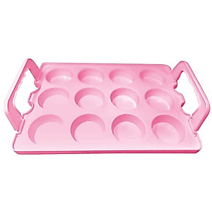 DuraCasa Cupcake Carrier, Cupcake Holder - Premium Upgraded Model - Store up to 36 Cupcakes or 3 Large Cakes - Stacking Cupcake Storage Container - Cookie, Muffin or Cake Carrier (Pink, Three Tier)