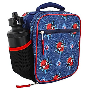 Spiderman Lunch Box for Boys Set - Spiderman Lunch Box, Water Bottle, Backpack Clip, Stickers, More | Spiderman Lunch Bag
