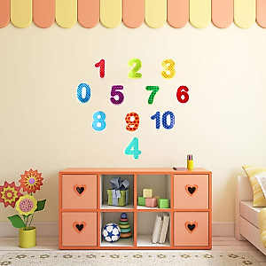 OOTSR 1-10 Number Wall Decals, Removable Wall Decals Stickers Decor, Colourful Number Wall Stickers for Nursery Bedroom Living Room décor
