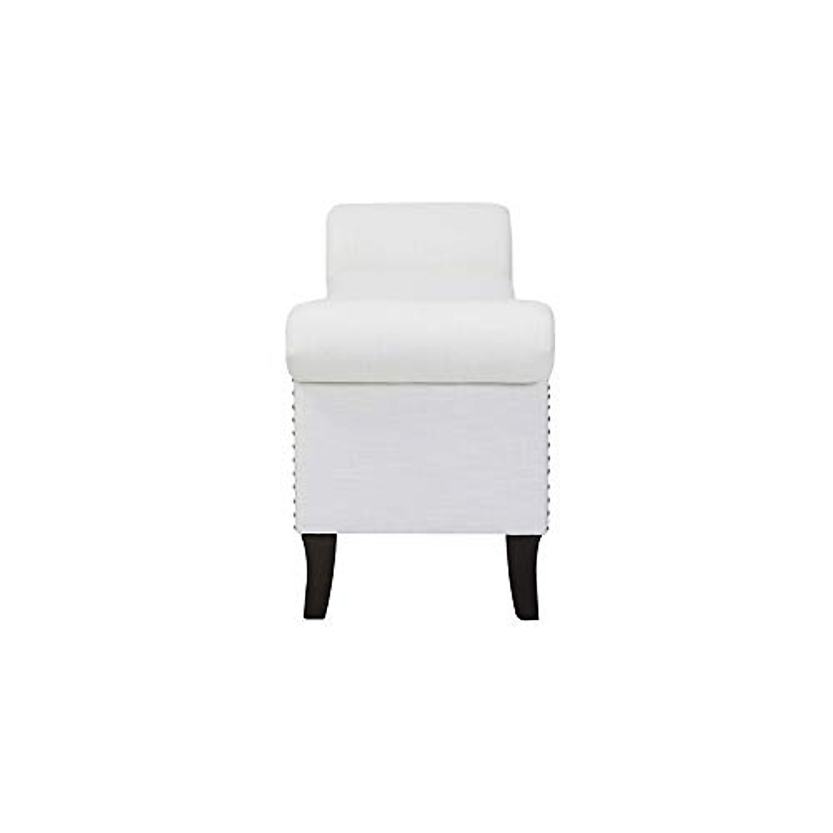 Jennifer Taylor Home Kathy Roll Arm Entryway Accent Bench, Bright White Polyester