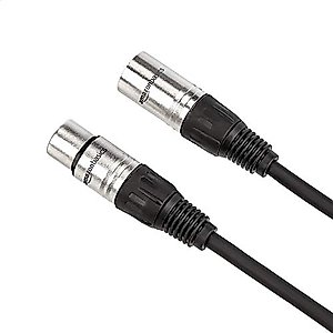 Amazon Basics Standard XLR Male to Female Balanced Microphone Cable, Durable & Flexible, Noise-Cancelling - 6 Feet, 2-Pack, Black