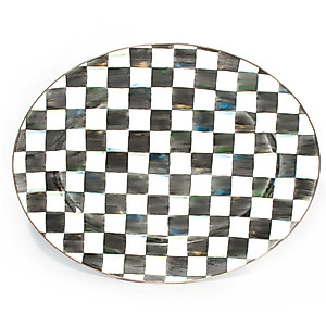 MACKENZIE-CHILDS Courtly Check Enamel Oval Platter, Serving Plate for Entertaining, Large