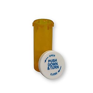 8 Dram Amber Prescription Medicine Vials with Caps - Child Resistant - 410/case