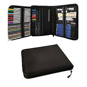 Pssopp Drawing Sketching Pencils Set 71Pcs Artist Colouring Pencils Sketching Set Art Supplies Art Kit for Artist Beginners Kids Adults