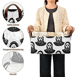 Exnundod Halloween Ghost Devil Storage Bins Black Mask Scream Stroage Basket Collapsible Storage Bin with Handles Organizing Closet Blanket Toys
