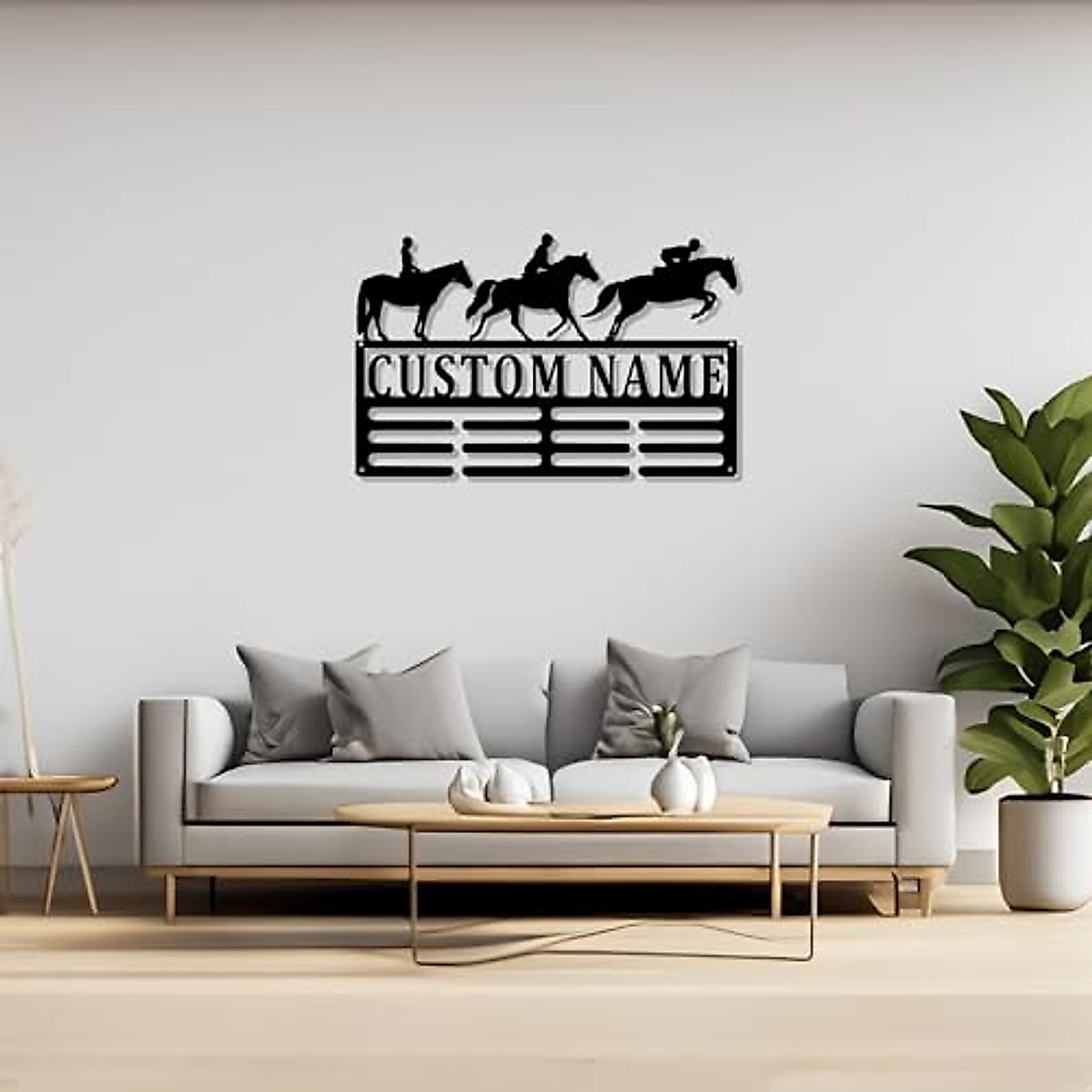 Custom Equestrian Medal Holder Light, Personalized Equestrian Player Name Medal Hanger, Equestrian Medal Display Awards Sign, Equestrian