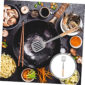 HOMSFOU 3 Sets Shovel Metal Cooking Spoons Stir Fry Spatula Handle Spatula Egg Spatula Wok Turner Spatula Turner Skimmer Ladle Non Stick Pan for Eggs Kitchen Utensils Soup Set Log Barbecue