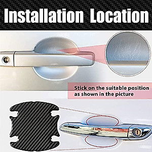 Carbon Fiber Car Door Handle Stickers Protector, Door Side Paint Protection, Door Handle Scratch-Resistant Carbon Fiber Protective Film, Universal Car Accessories for All Cars