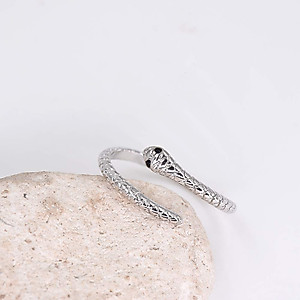 LEMON GRASS Little Silver Snake Ring Adjustable One Size