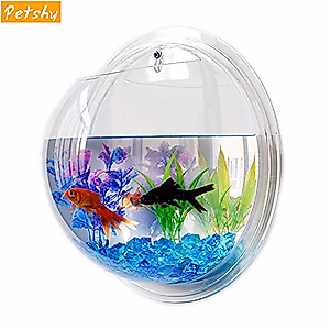 Fish Tank Wall Hanging Aquarium Round Acrylic Pot Plant Wall Mounted Bowl Aquarium Home Decoration Aquatic Pet Supplies Fish Tank 19.5cm