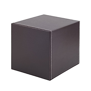 RHCSZ Stylish PU Leather Tissue Box Holder, Square Napkin Holder Pumping Paper Case Dispenser, Facial Tissue Holder with Magnetic Bottom for Home Office (Brown)