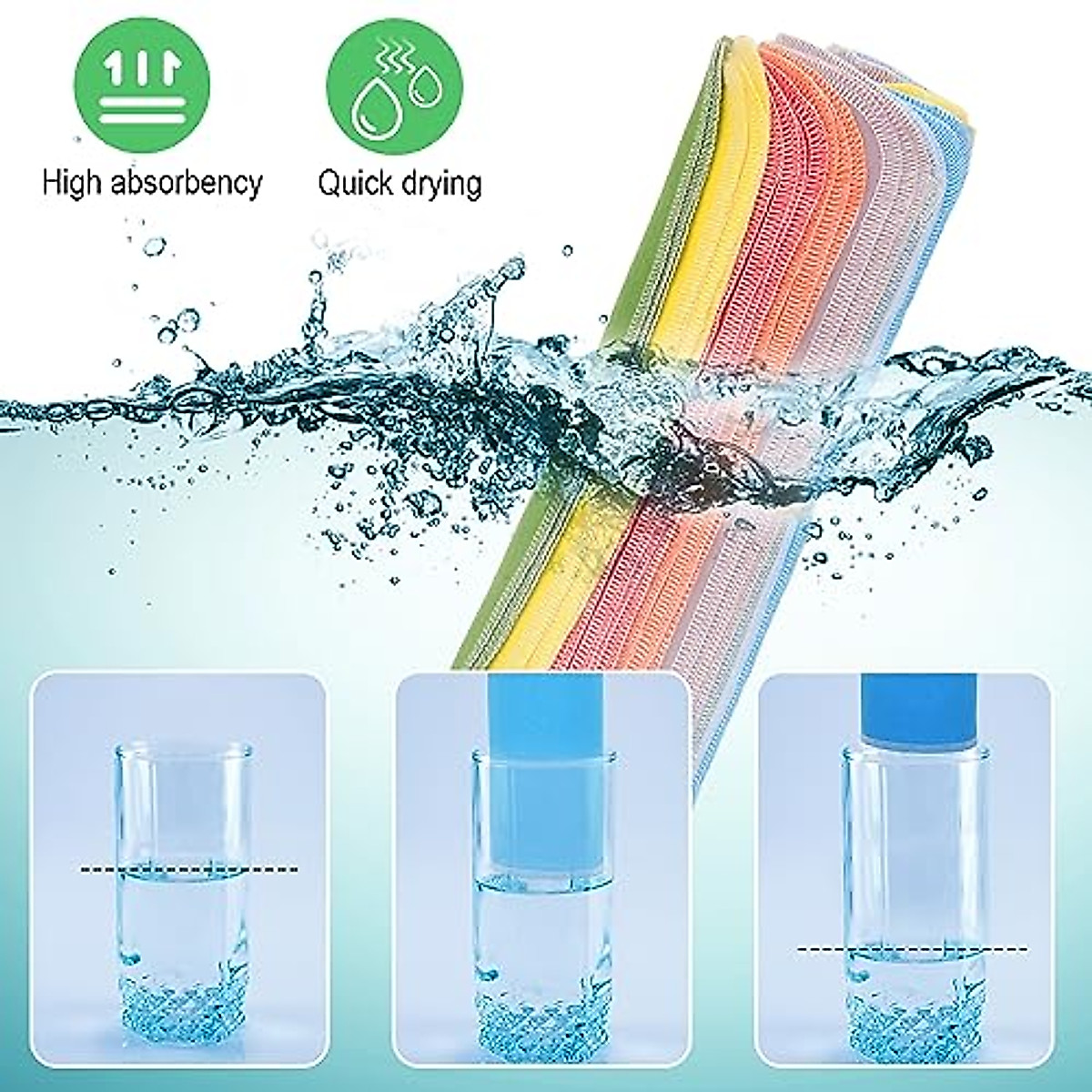 50PSC Reusable Paper Towels Washable Roll Super Absorbent Cotton Cloths Paper Towels Reusable Washable Kitchen Paper Towels for Household Cleaning(Multi Colors, Solid Style)