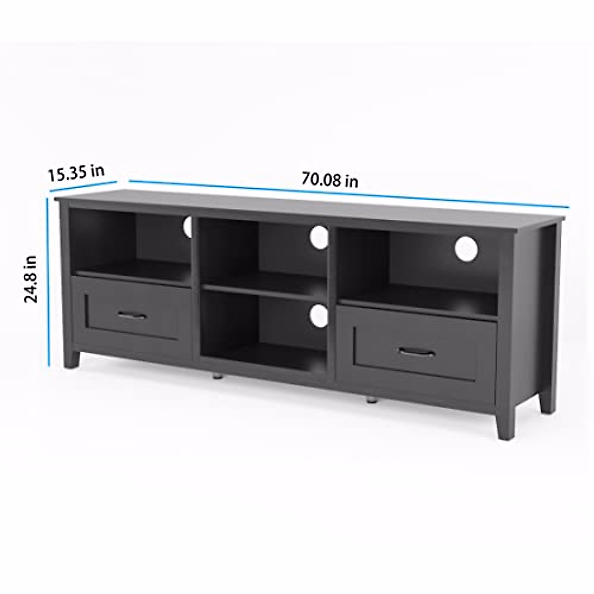 Black TV Stand for 80 75 70 65 60 Inch TV, Black Entertainment Center with Storage, Long Tall TV Stands for Living Room 75 Inch Black, 65 70 75 80 TV Stand with Storage for 65+ 75+ Inch TV for Bedroom