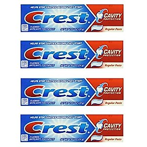 Crest Cavity Protection Fluoride Anticavity Toothpaste Regular Paste 0.85 oz Travel Size (Pack of 4)