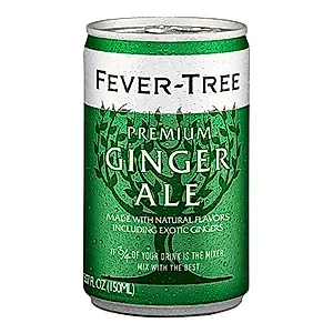 Fever Tree Ginger Ale - Premium Quality Mixer - Refreshing Beverage for Cocktails & Mocktails. Naturally Sourced Ingredients, No Artificial Sweeteners or Colors - 150 ML Cans - Pack of 24