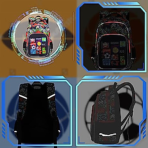 Dorlubel Lightweight Rugby Backpack for Boys School Bag with Insulated Lunch Tote & Pencil Case Preschool Kindergarten Elementary Book Bag Set(Black Rugby Set)