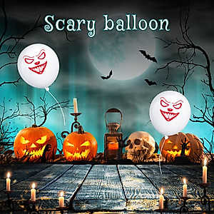 40 Pieces Halloween Horror Clown Balloons 12 Inch Halloween Bloody Balloons Halloween Party Latex Balloons for Halloween Home and Party Decor Scary Carnival Parties Cosplay Decoration Props