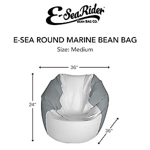 E-SeaRider Round Marine Beanbag (Medium, Multi) (White/Grey)