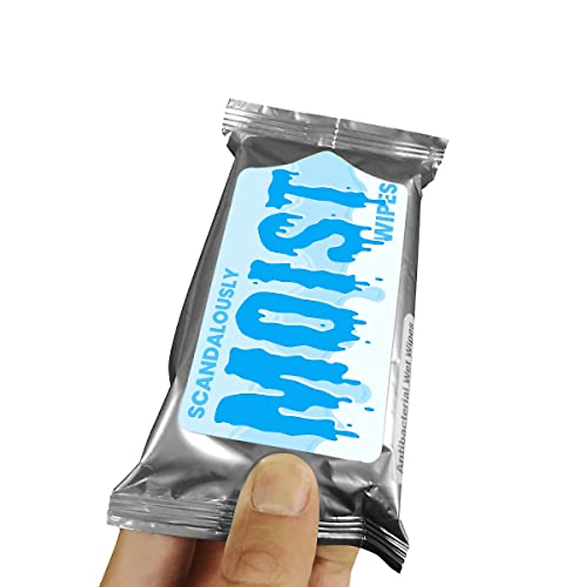 Scandalously Moist Wipes Pocket Size Wet Towelettes - Funny Travel Wipes for Women Stocking Stuffer Ideas Disposable 15 Count