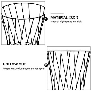 Cabilock Trash Bin Wire Mesh Trash Can Decorative Wastebasket Recycling Bin Iron Waste Paper Basket Garbage Can Container Bin for Office Bathroom Bedroom Black