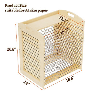 mopam Art Drying Rack Art Wooden Storage Rack with 15 Shelves Painting Canvas Drying Rack Table Top or Wall Mount Artwork Display Organizer Rack for Classroom Club Painting Crafts