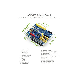waveshare Sensor Kit Compatible with Raspberry Pi 4 Model B Includes ARPI600 Adapter Board 13x Popular Sensors