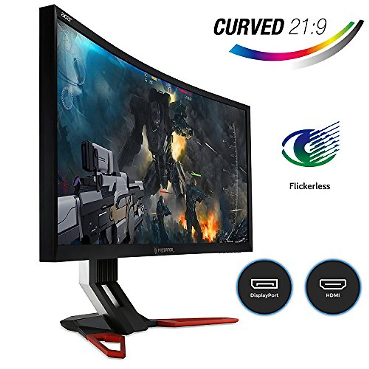 Acer Predator Z35 35-inch Curved Full HD (2560 x 1080) NVIDIA G-Sync Display, 144Hz, 2x9w speakers, HDMI & DP