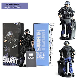 1/6 Scale SWAT Action Figures(12inch), Highly Detail Army Military Soldiers Model Set with Accessories Model Collection, Military Toys for Teens and Adults (Point-Man)